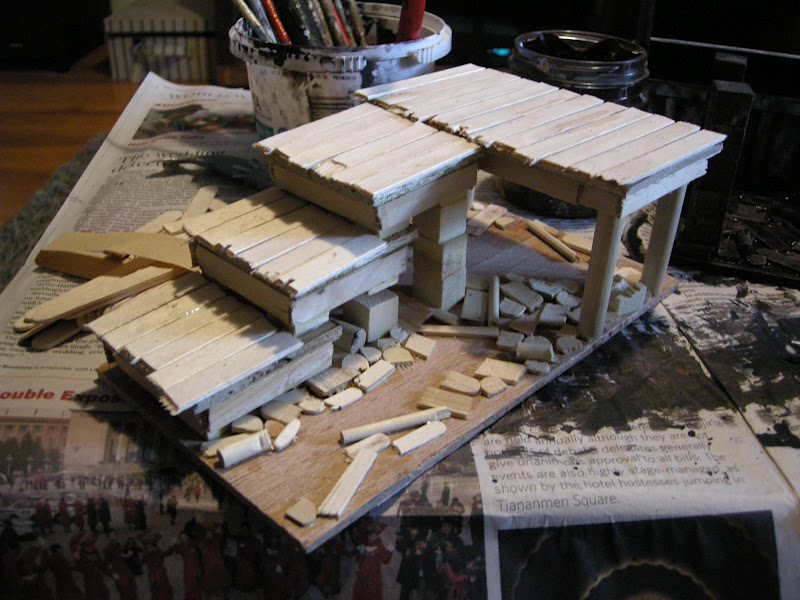 ANY HOW TOWN: Popsicle Stick Buildings "Fishing Shack" More Steps