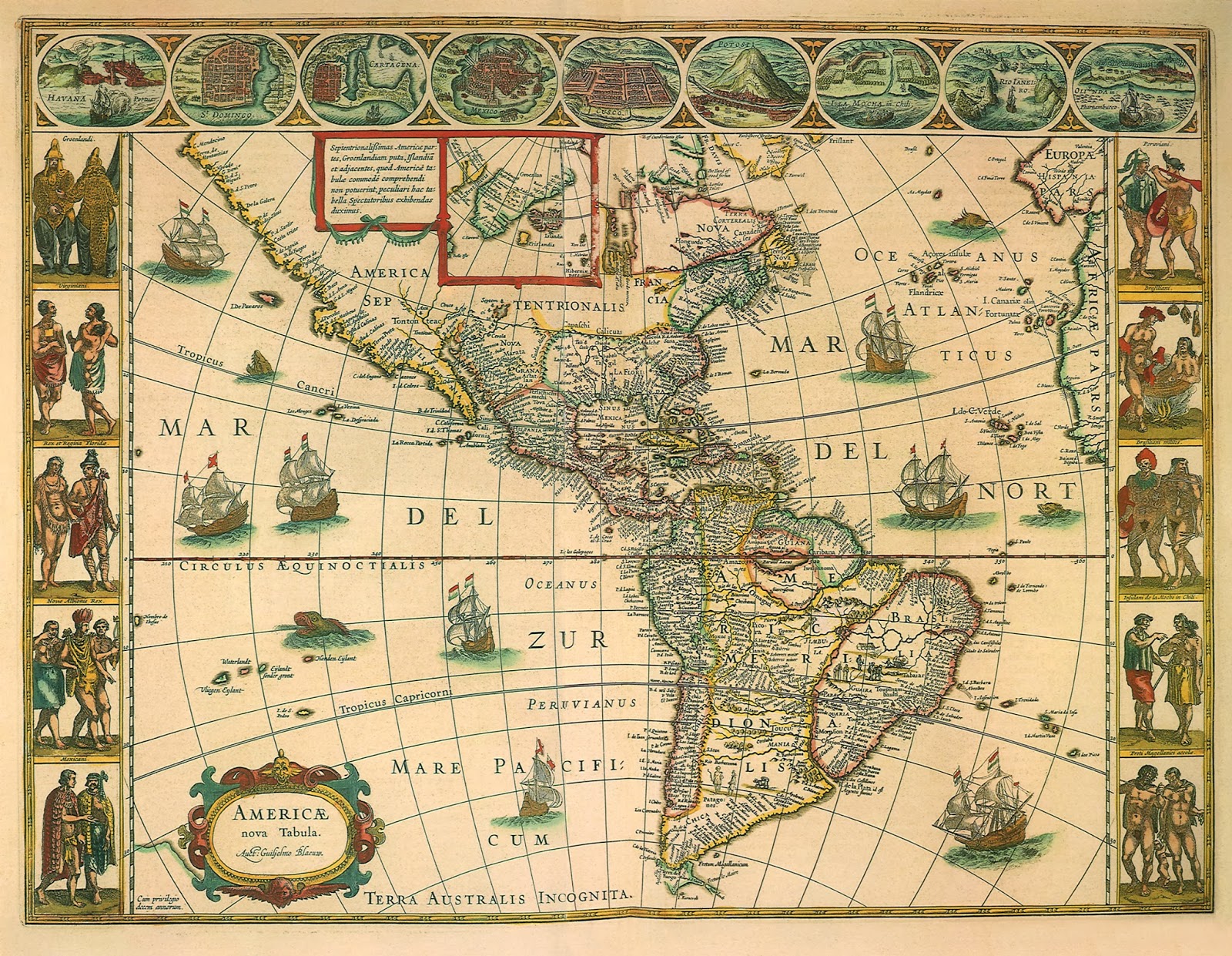 montesdetoledo: Mapa de América. Blaeu. 1617.