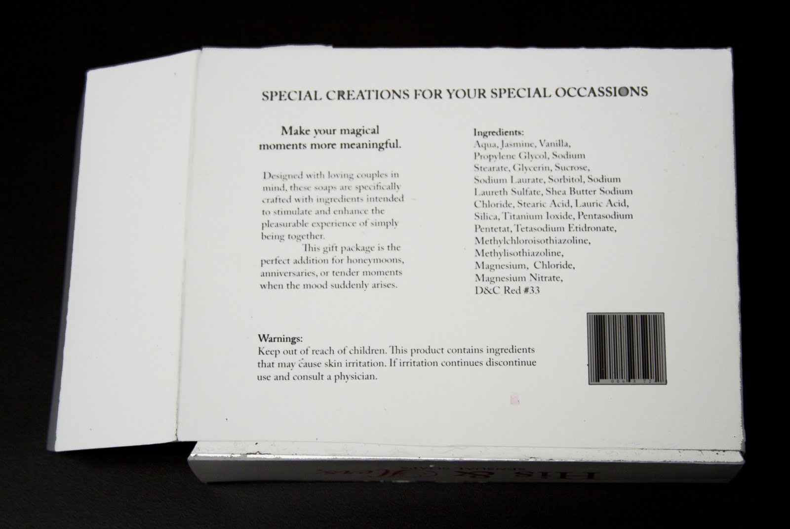 Package Design: Soap Box Outside Back