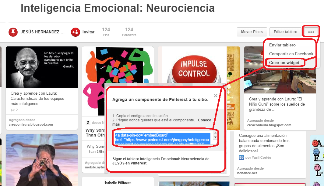 Crea y aprende con Laura: Cómo añadir tus Tableros de Pinterest a tu Blog