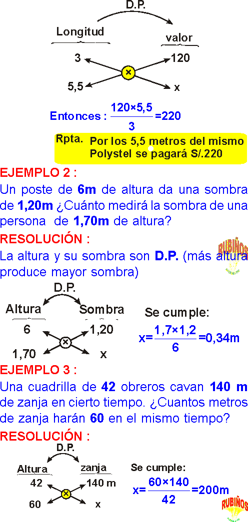 REGLA DE TRES DIRECTA EJEMPLOS Y PROBLEMAS RESUELTOS
