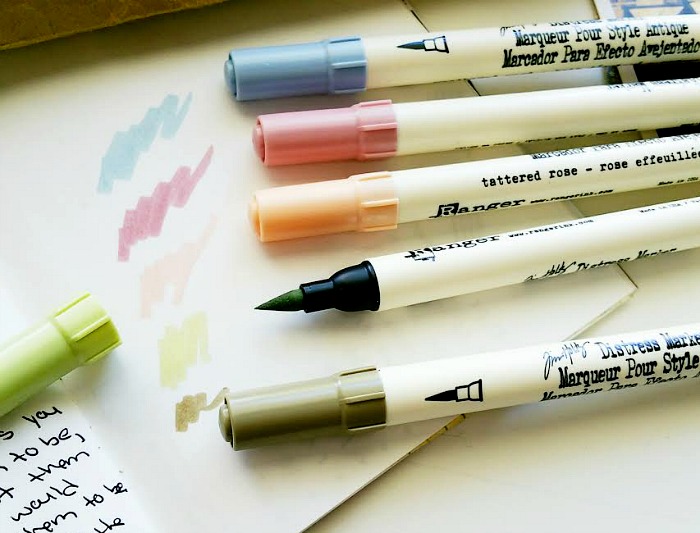 Watercoloring with Tim Holtz Distress Markers / Seaweed Kisses