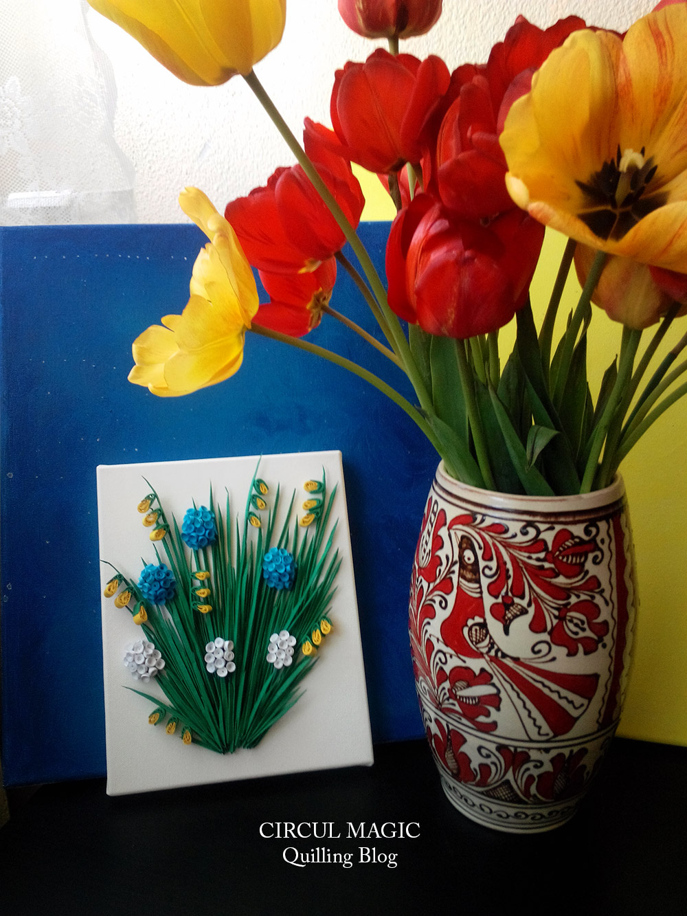 Tablou Quilling: Flori de primavara ~ art crochet online