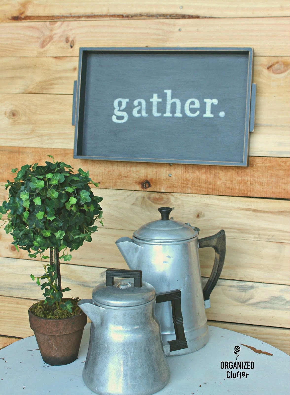 "GATHER" Up Some Thrift Shop Finds & Get Stenciling - Organized Clutter