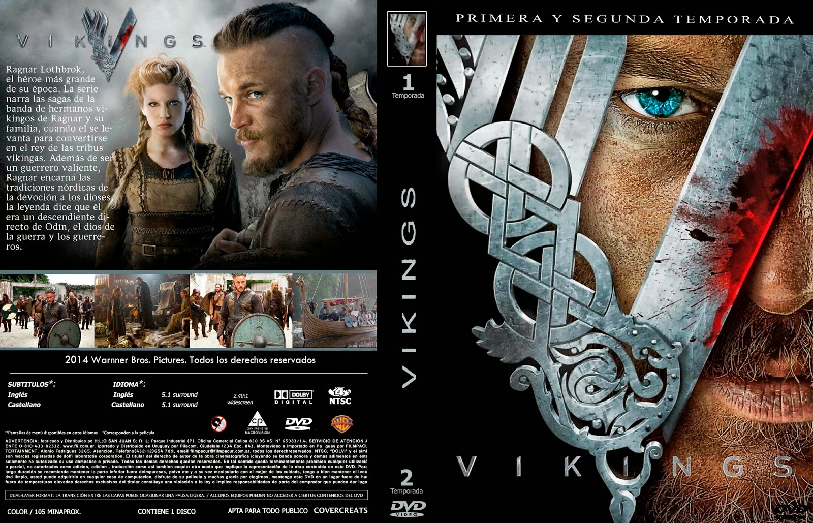 COVERCARATULAS DE DVD - CD COVERCREATORS: VIKINGOS 1RA Y 2DA TEMPORADA BOX