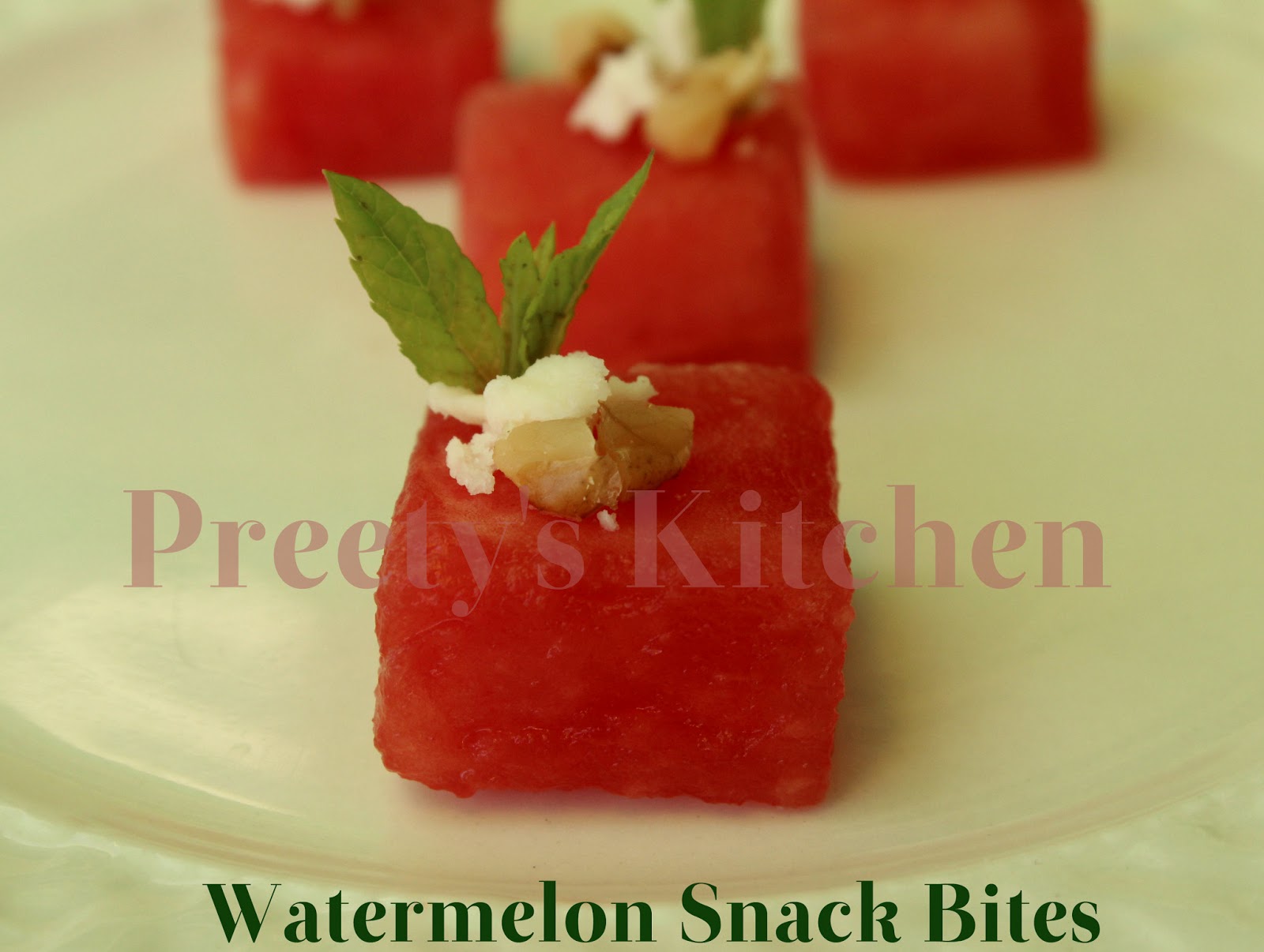 Preety's Kitchen: Watermelon Snack Bites / Easy Party Appetizer