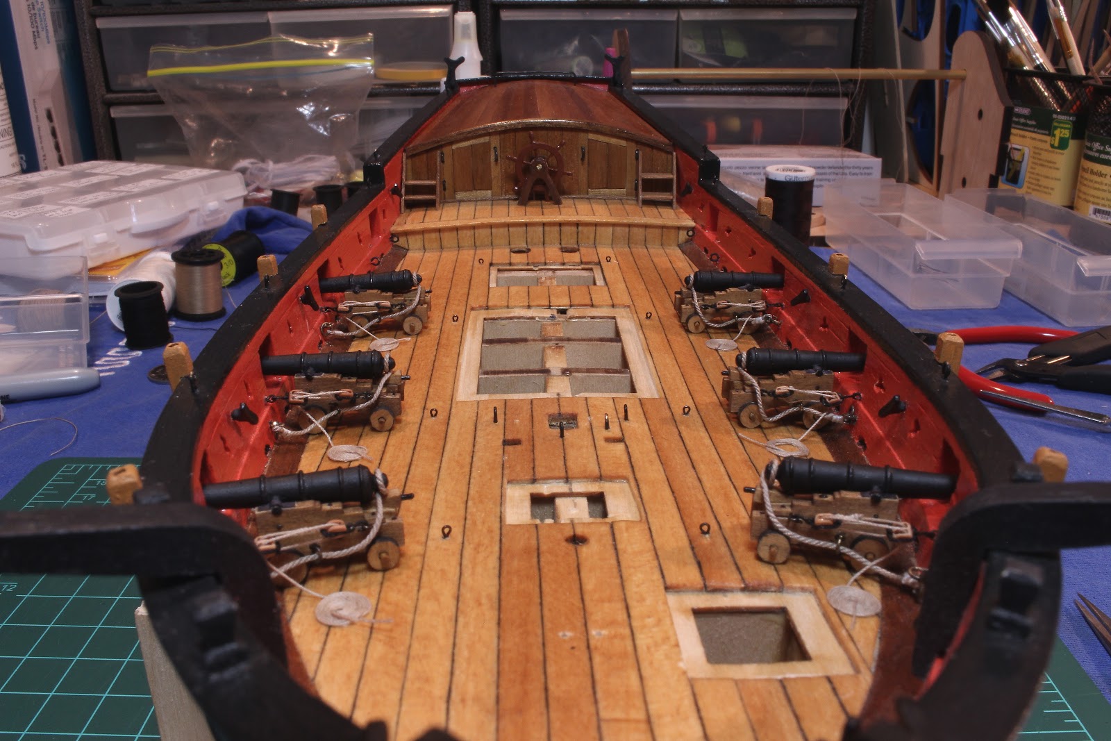 Armed Virginia Sloop 1768 11. - Guns and Carriages rigging finished ...