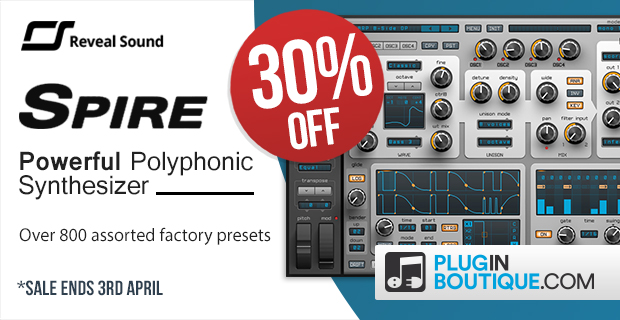 Plugin Boutique announced Reveal Sound Spire Synthesizer 30% OFF Sale ...