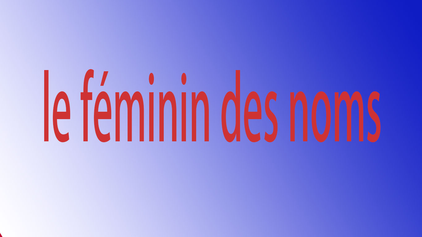 le féminin des noms