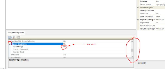 Cara Membuat field Auto Increment pada SQL server - Mesin Kode