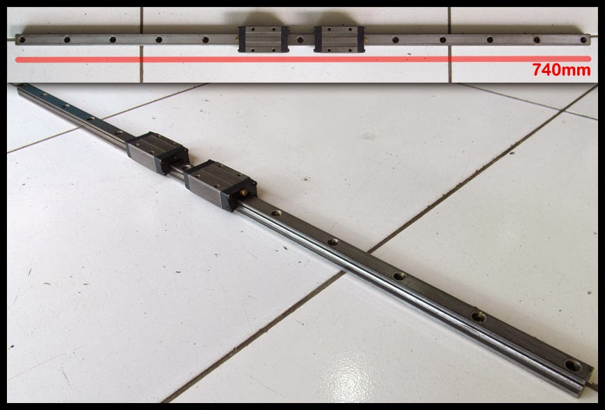 2nd MACHINE: Linear motion guide, LWHS15, 740mm rail length, IKO
