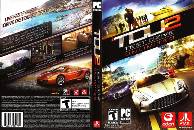 PC Games CD Cover: Test Drive Unlimited 2