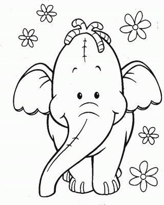 Dibujos para imprimir y colorear: Elefante para colorear