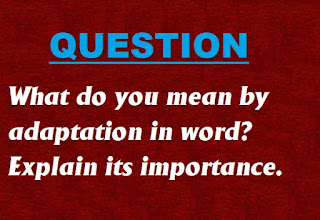 What do you mean by adaptation in word? Explain its importance. - M.M.R cse