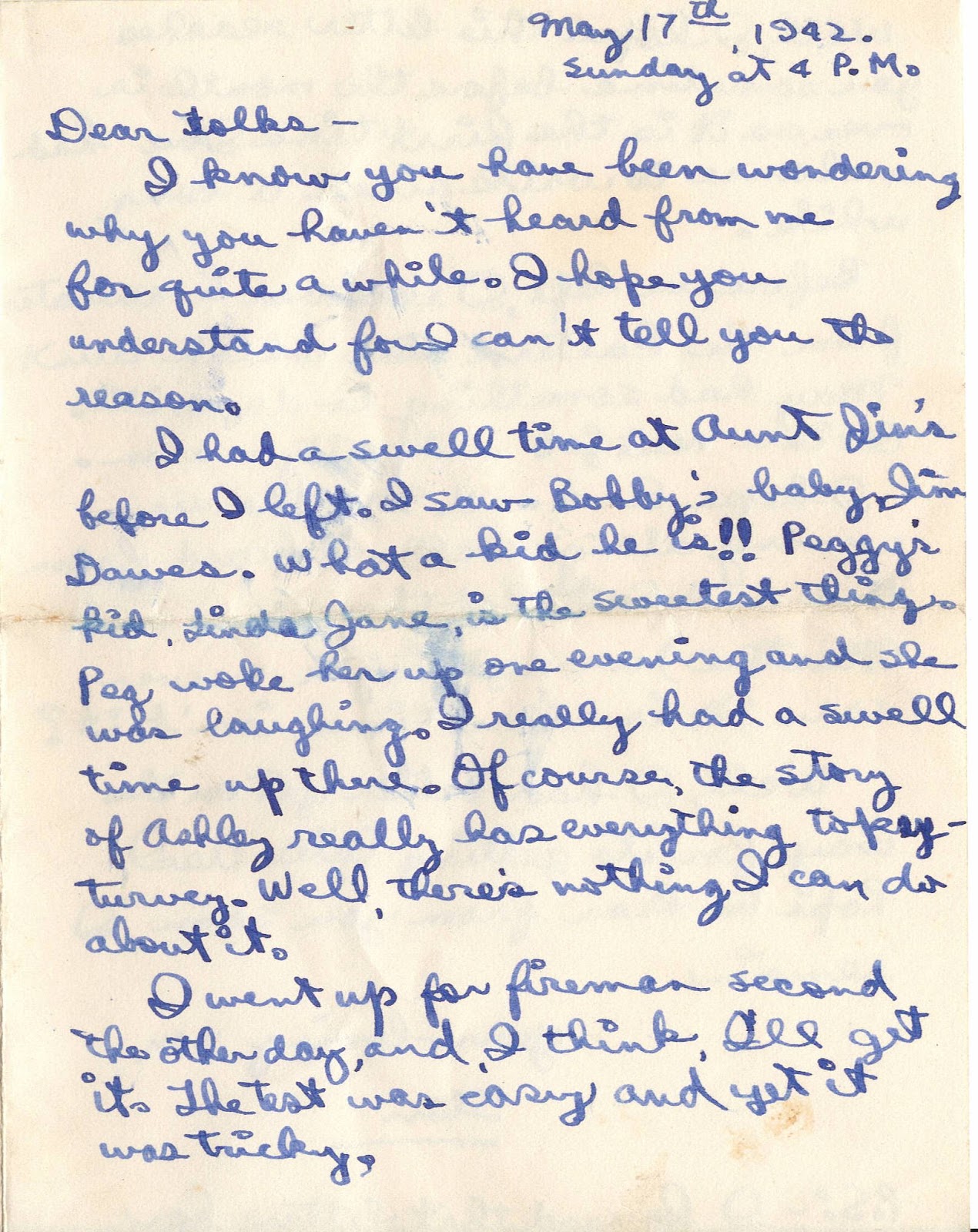 Family Film, Fabric and Food: World War II Letters - 17 May 1942 ...