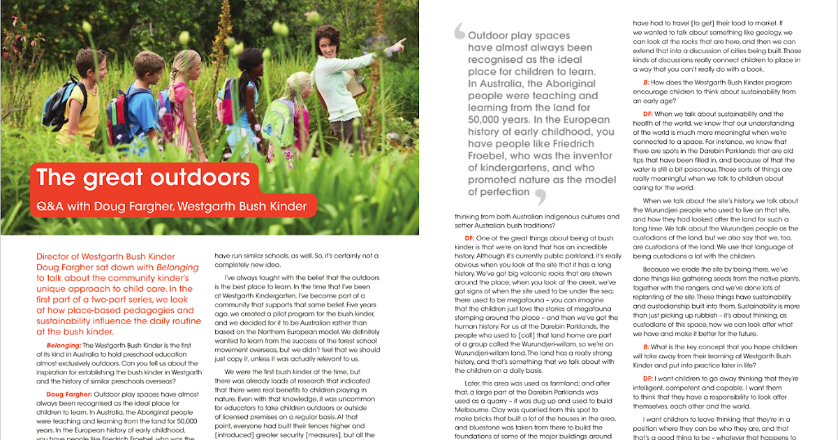 Bush Kinder: The Great Outdoors