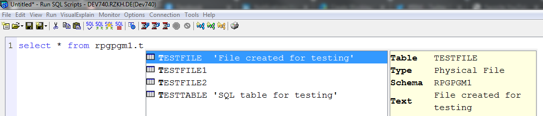 Difference in Run SQL Scripts @ RPGPGM.COM
