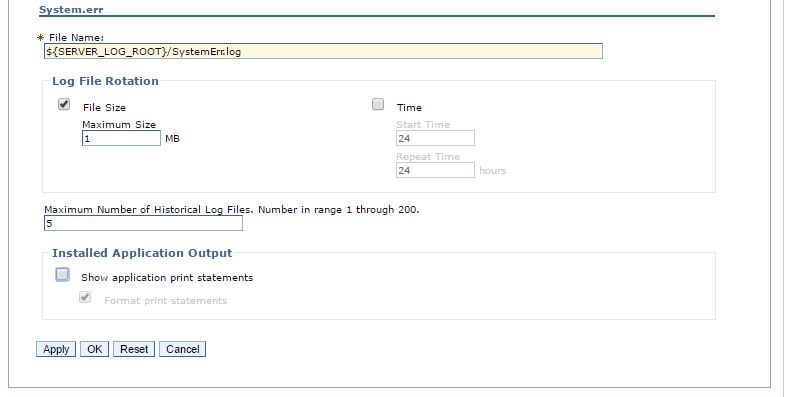 IBM WebSphere Application Server Administration: How to Stop SystemOut.logand SystemErr.log ...
