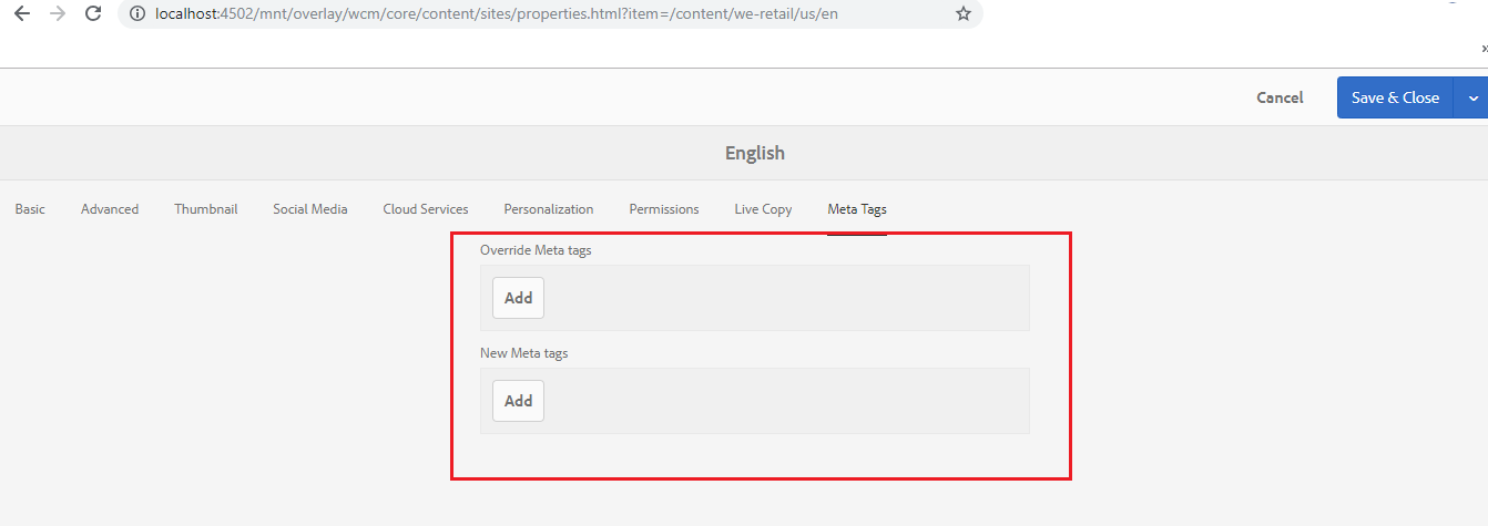 How to enable the authors to override or add new meta tags to the pages ...