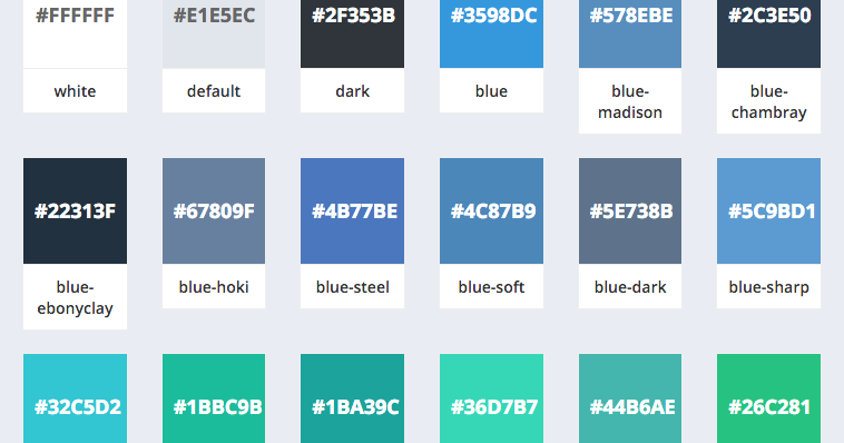 Useful Color Library Cheatsheet With Hex code With Preview For Web ...