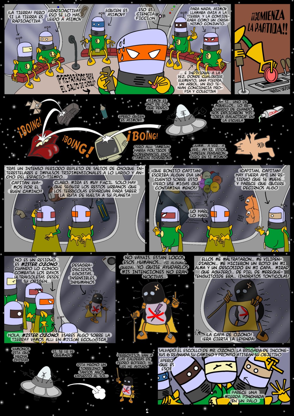 cómic "SALVAR AL PLANETA TIERRA"