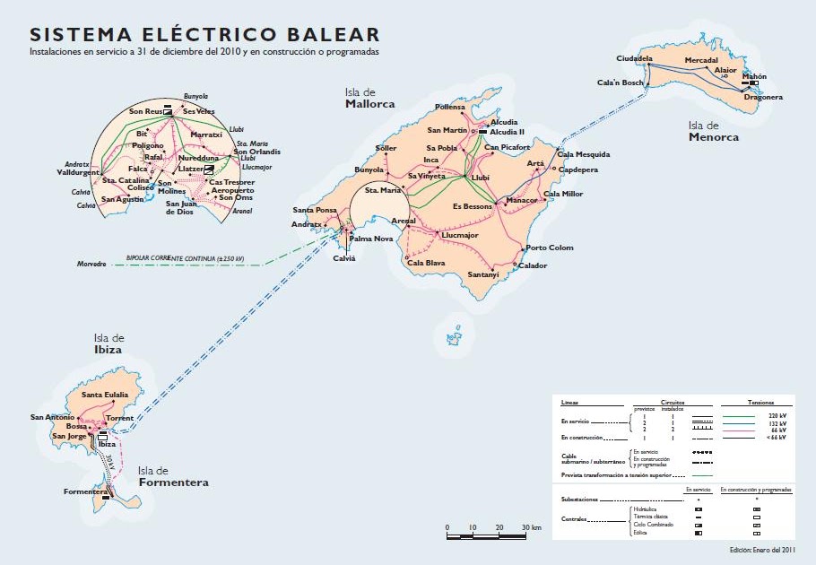 El món elèctric: Xarxa elèctrica de les illes balears