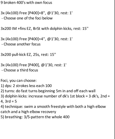 The Swimming Wizard: Broken Swims with Individual Technical Focus