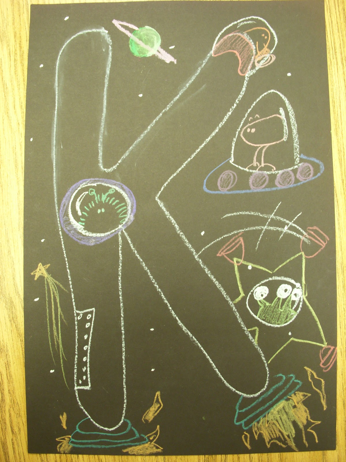 ARTASTIC! Miss Oetken's Artists: Alien Space Ship Letters...3..2..1 ...