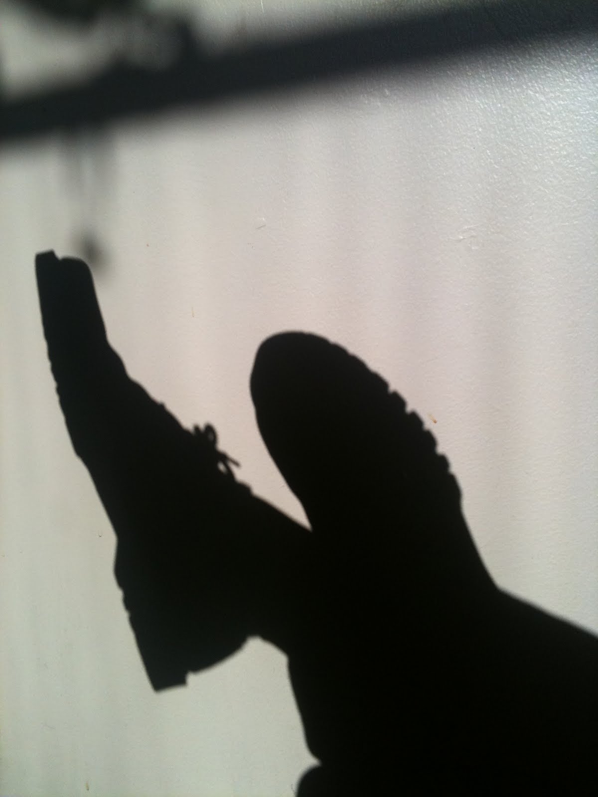 thinking cat: shadow hands and feet