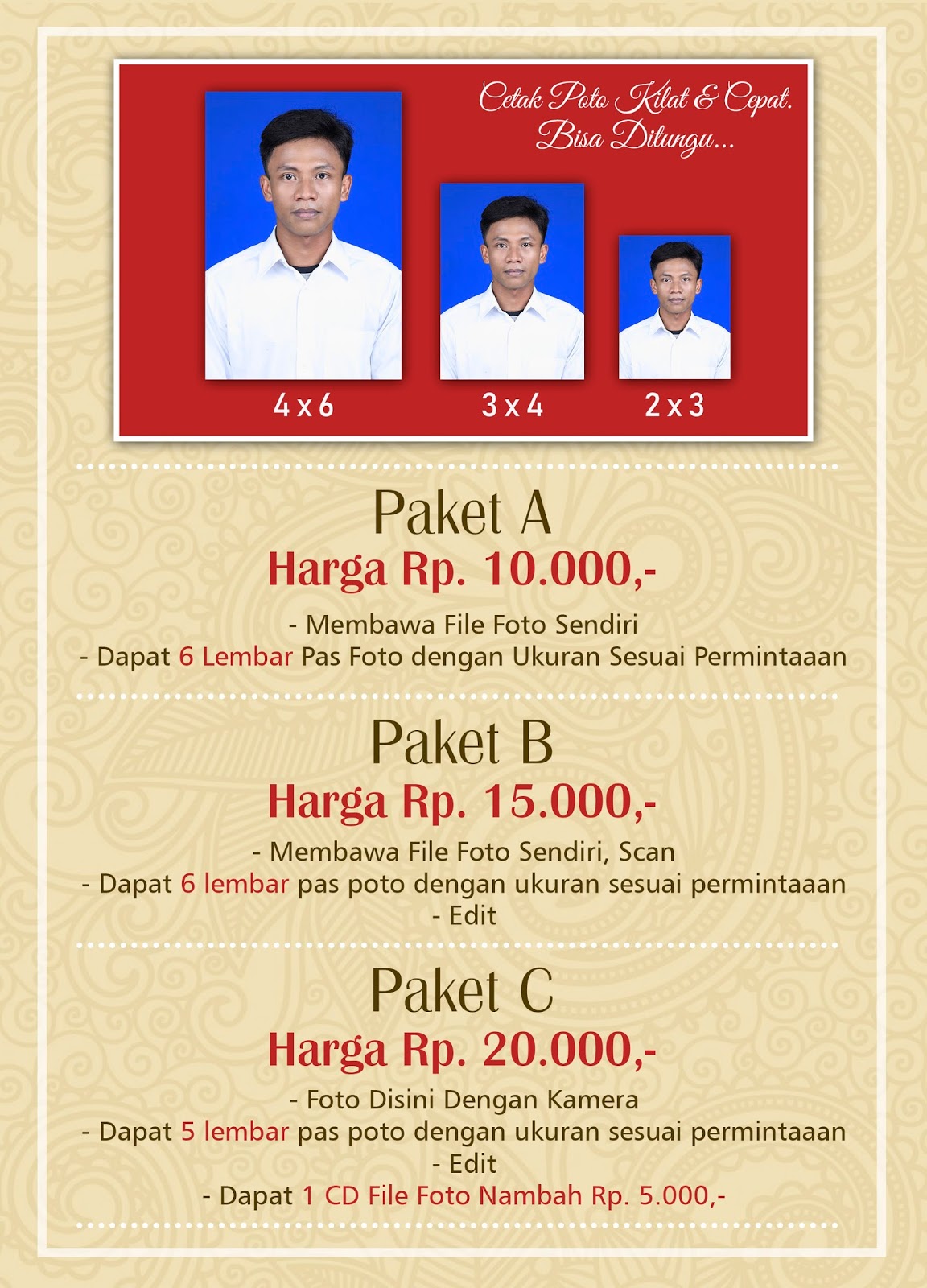 Contoh Price List / Daftar Harga Cetak Poto - kurasaurus