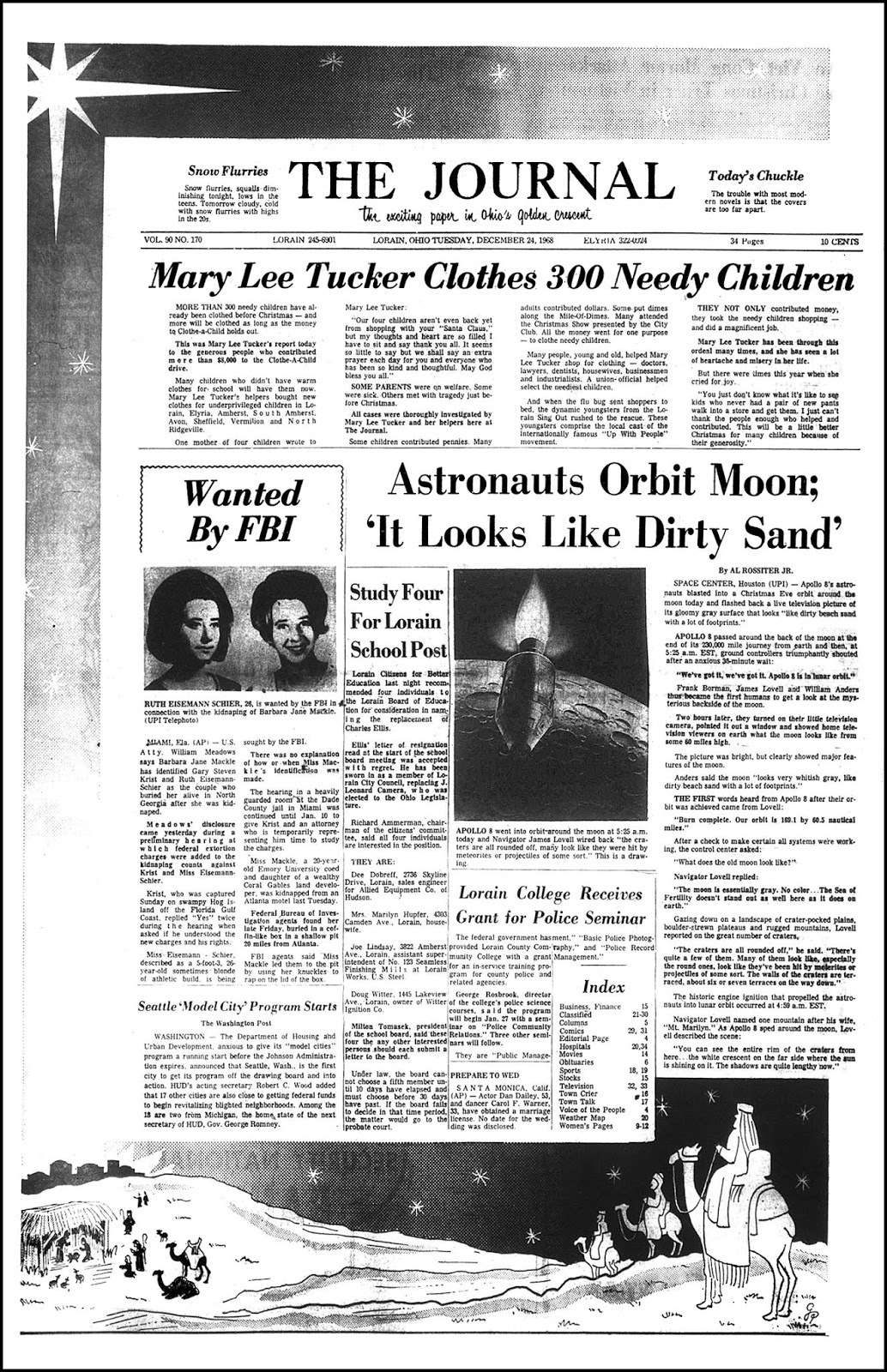 Brady's Bunch of Lorain County Nostalgia: Journal Christmas Eve Front ...