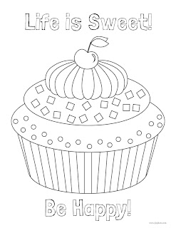 CJO Photo: Inspirational Coloring Page: Life is Sweet - Be Happy