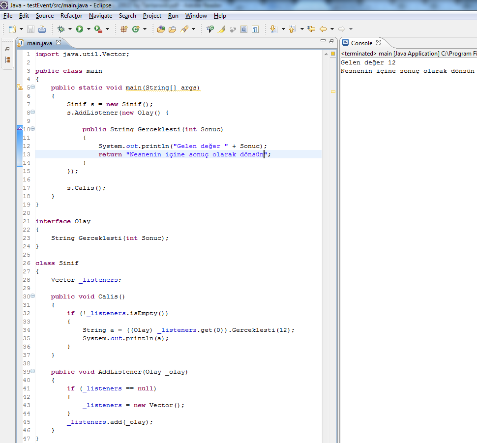 Notlarimdan Java Ve Event Handling