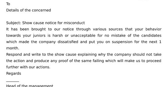 Wisdom Generates: What is Show Cause Notice Format?