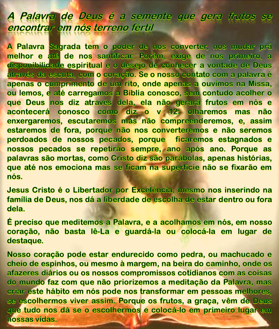 SOMOS DO BEM: A Palavra de Deus é a semente que gera frutos se ...