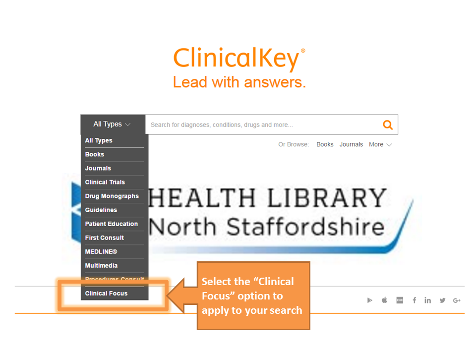 New “Clinical Focus” Filter in ClinicalKey