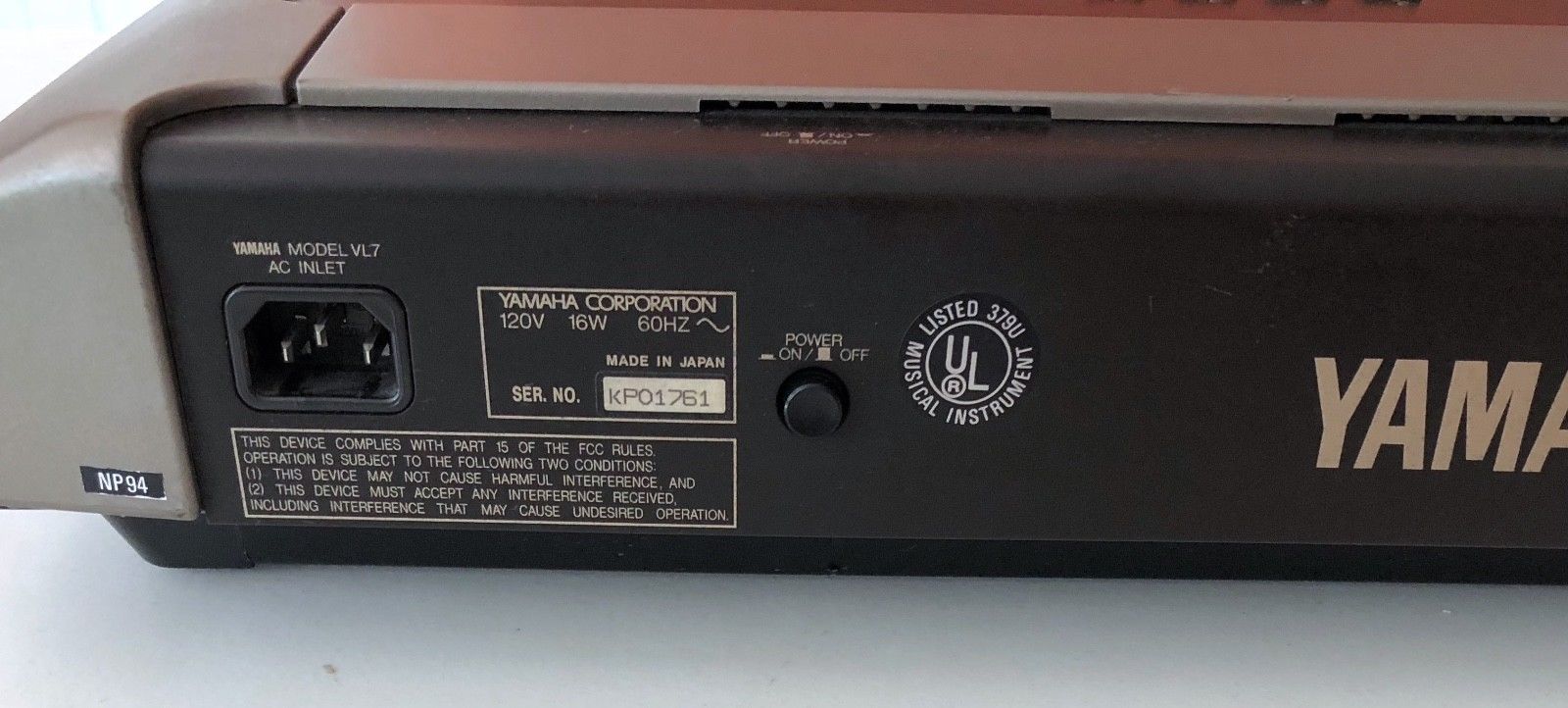 MATRIXSYNTH: Yamaha VL7 Virtual Acoustic Synthesizer SN KPO1761