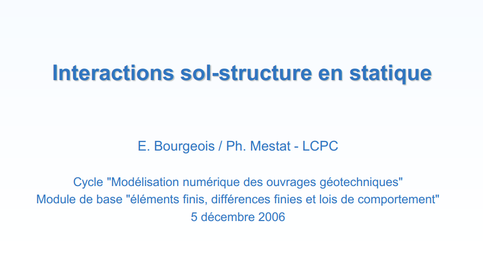 Interactions sol-structure en statique - Cours de Génie Civil | Livres ...
