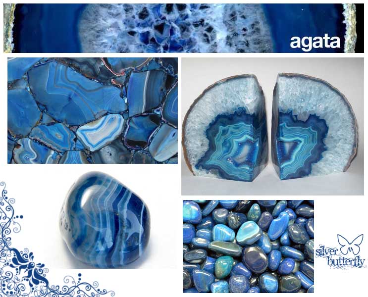 Silver Butterfly: Ágata azul