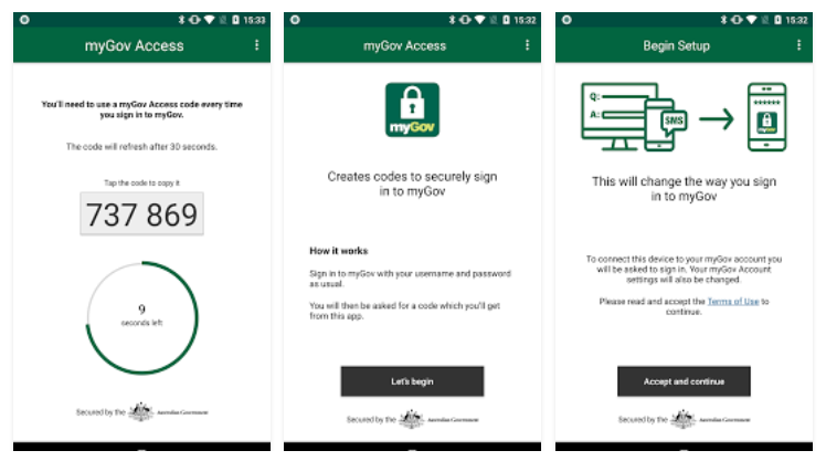 myGov Access - code creator mobile app - Youth Apps
