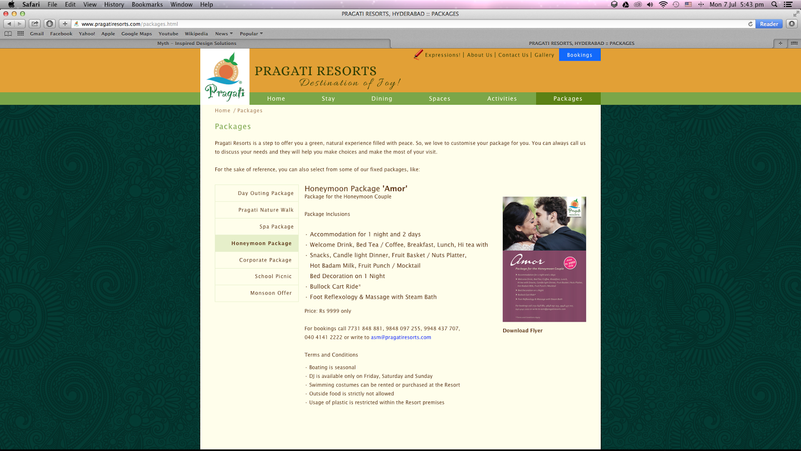 Myth at Work: A website we designed for Pragati Resorts, Hyderabad