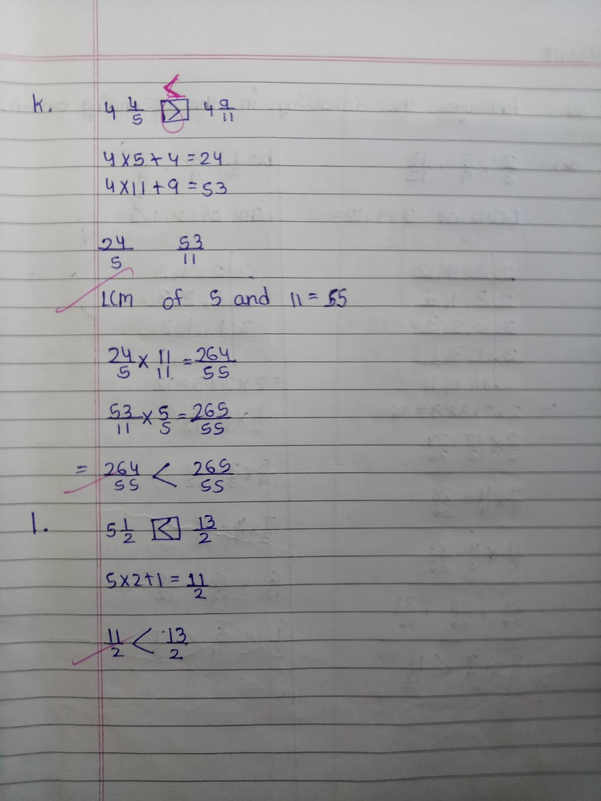 Math ch-Fractions notebook work