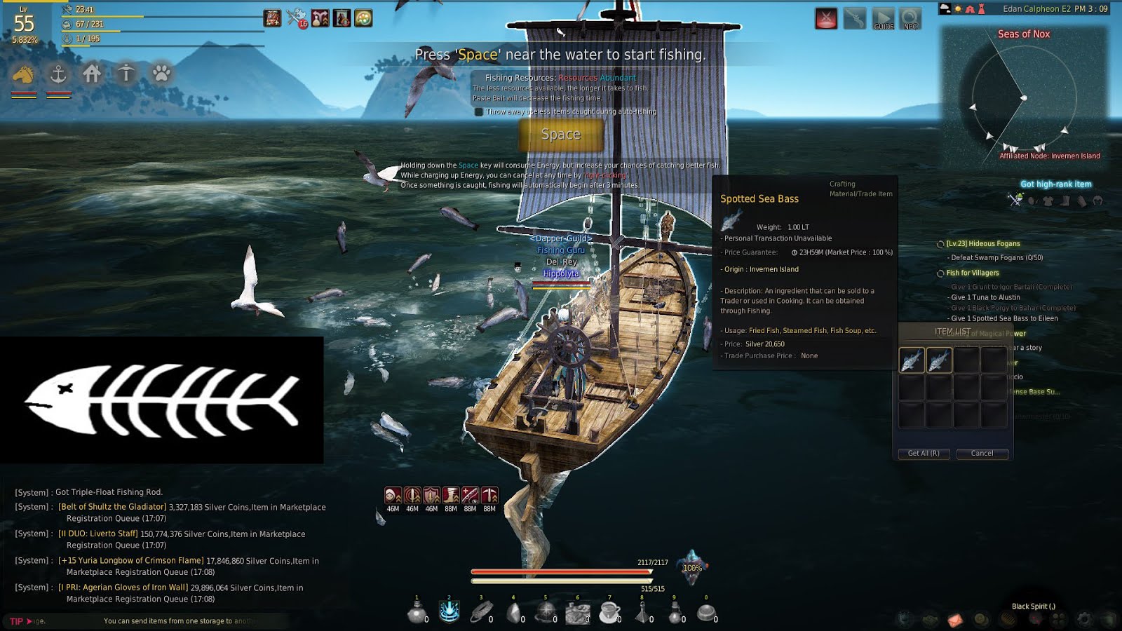 Nu Wave Fishing BDO: Hot Spot Post #3 - Spotted Sea Bass, Seas of Nox