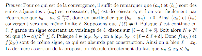 Méthode de dichotomie ( Méthodes de résolution numérique d’équations )