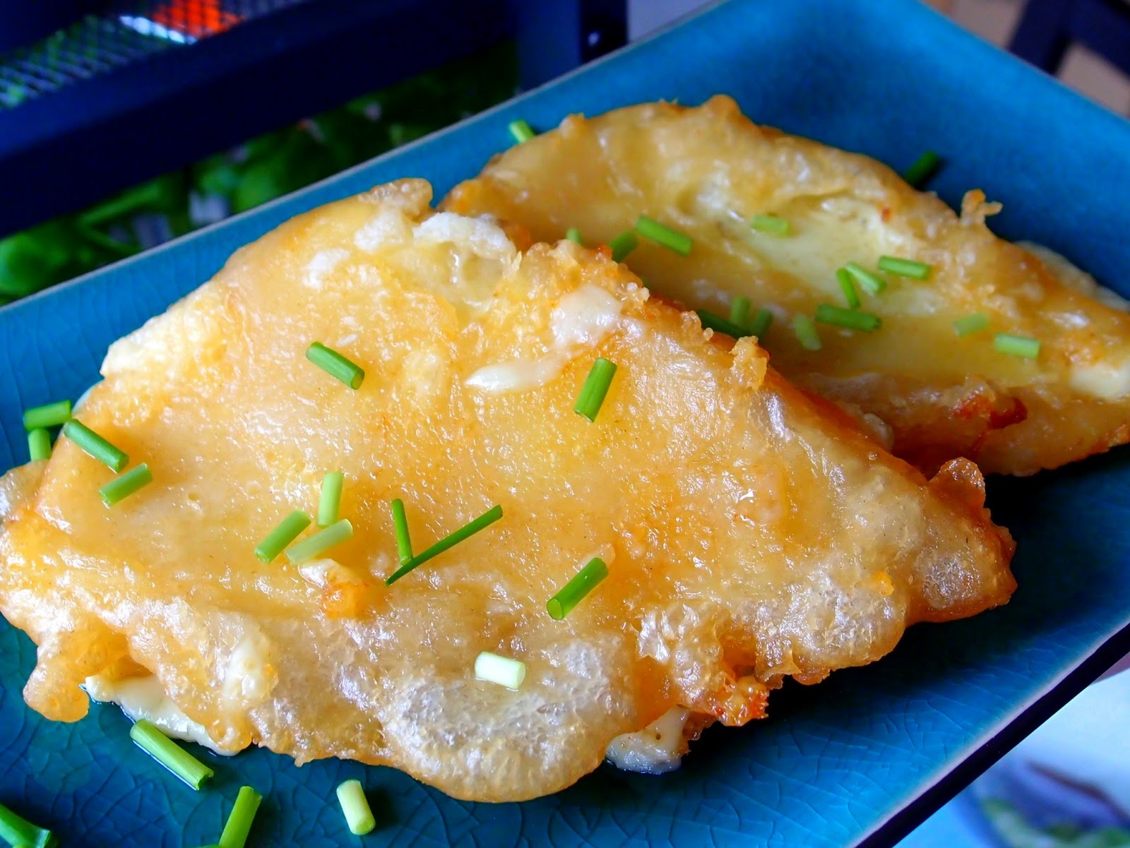 The VegHog: Cider battered smoke flavoured cheese and asparagus