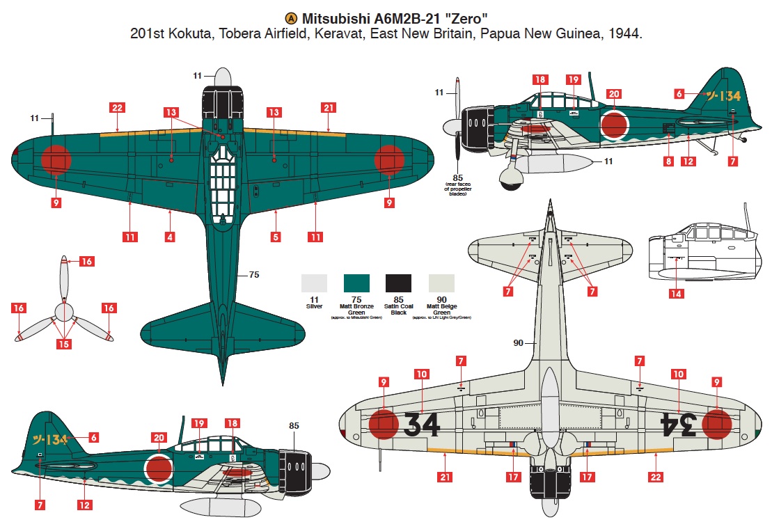 Duda sobre colores japoneses (Mitsubishi A6M2b Zero) - Solomaquetas.com