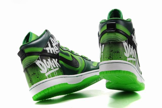 Tina: Men Dunks Nike High Tops Shoes Do the dew Green