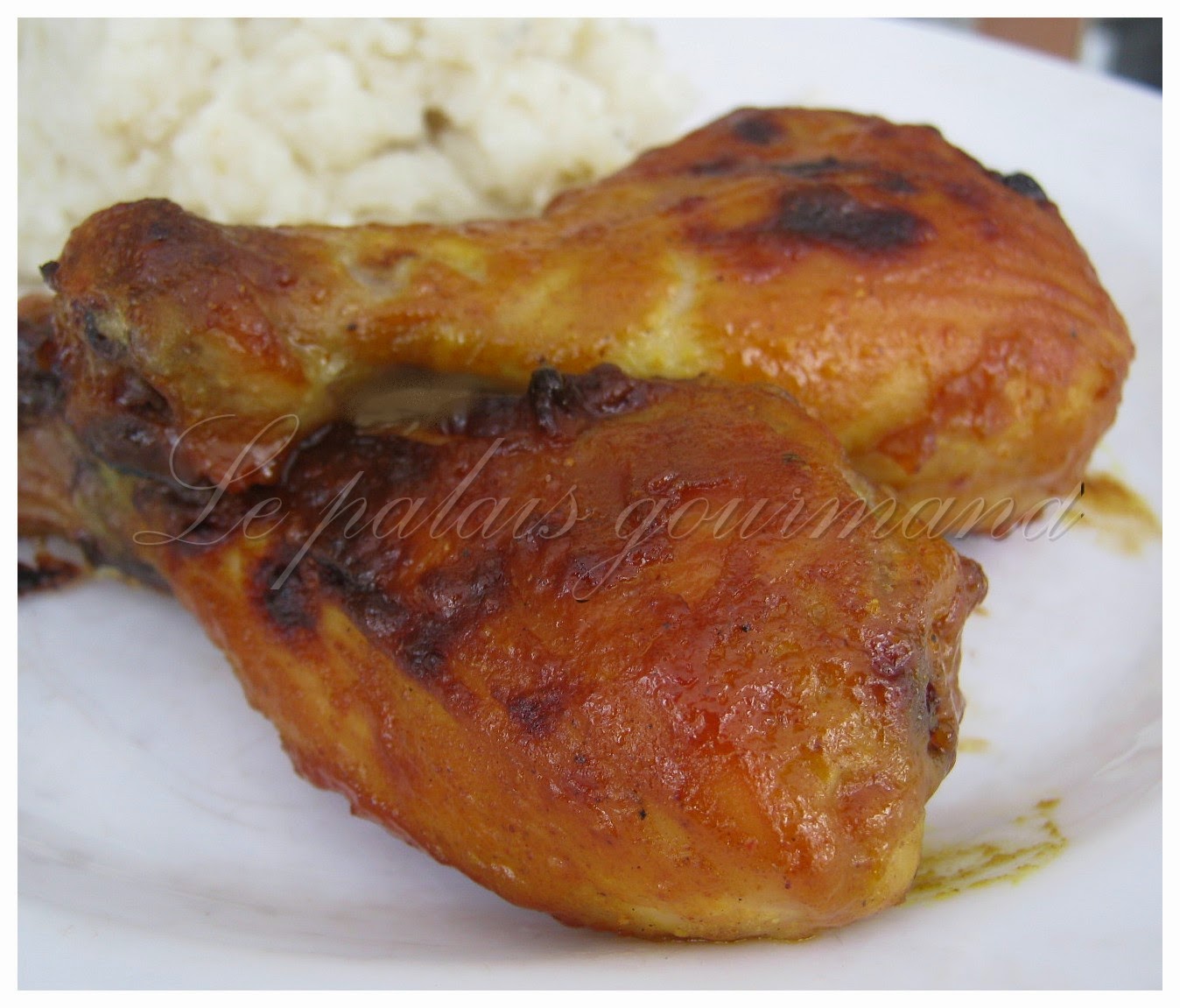 Le palais gourmand: Pilons de poulet à la moutarde, miel et cari