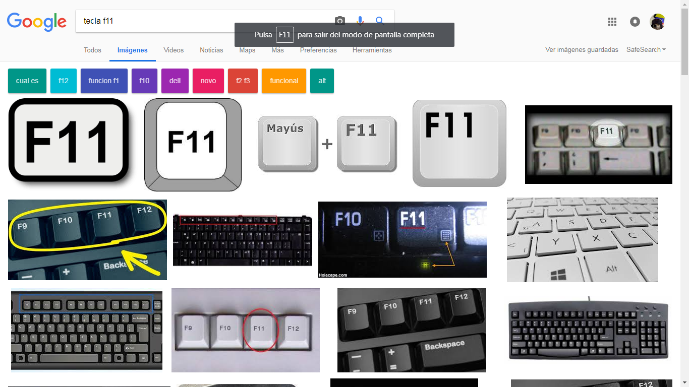 Funcion de las teclas F1 a F12