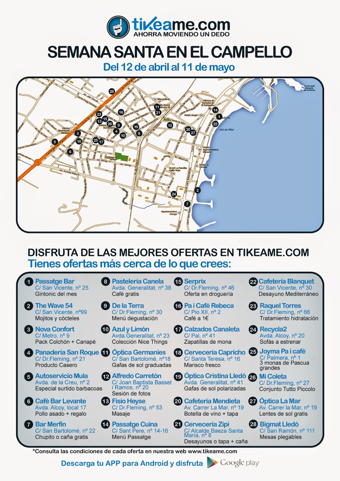 El Blog de Tikéame: Mapa de ofertas Semana Santa en El Campello